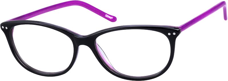 Black Thin Acetate Cat Eye Eyeglasses 44183