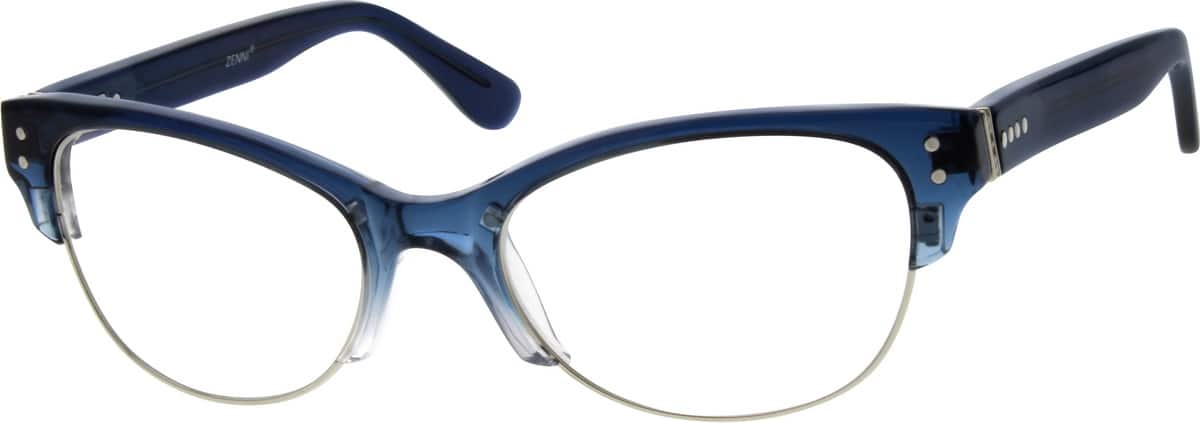 Brown Acetate And Stainless Steel Full Rim Frame With Spring Hinges