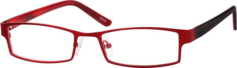 Red Stainless Steel Full-Rim Frame with Acetate Temples(Same Appearance ...