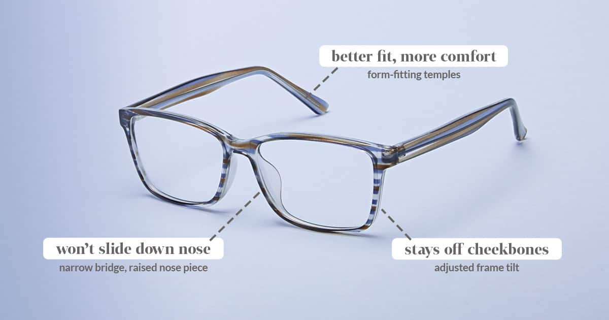 Shop Universal Bridge Fit Glasses - Low Bridge Fit | Fast Shipping | Zenni Optical