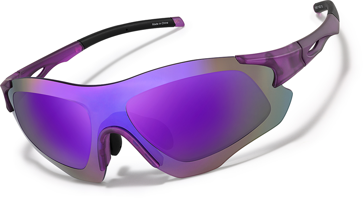 Purple with Purple Mirror Zunnies - Wrap-Around Shield Sunglasses ...