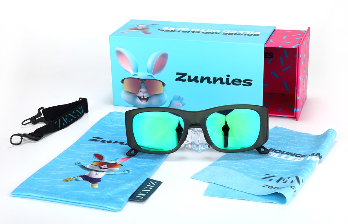 Green Zunnies - Rectangle Sports Sunglasses #1014324 | Zenni Optical