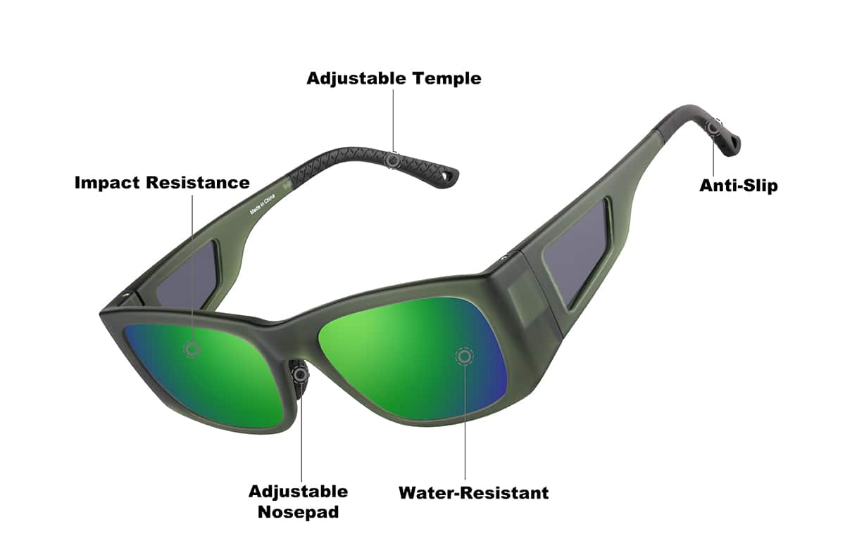 Green Zunnies - Rectangle Sports Sunglasses #1014324 | Zenni Optical
