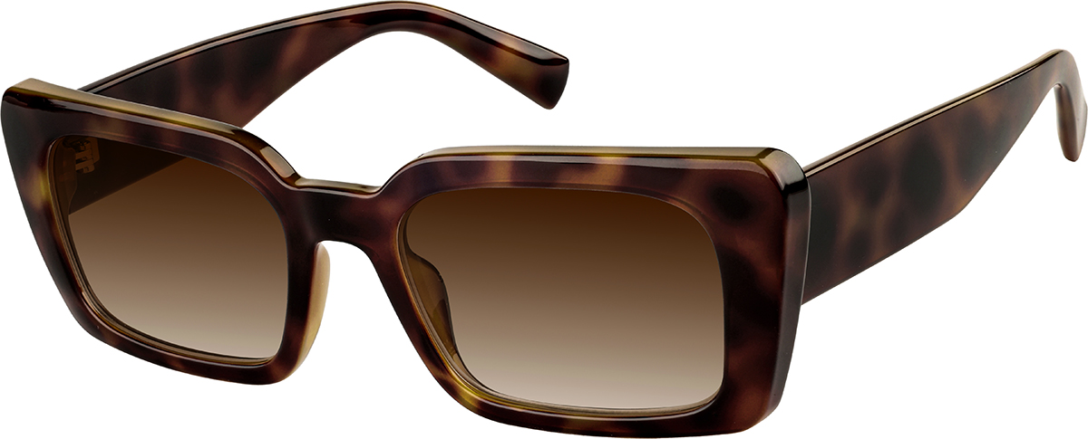 Tortoiseshell Rectangle Sunglasses #1144425 | Zenni Optical
