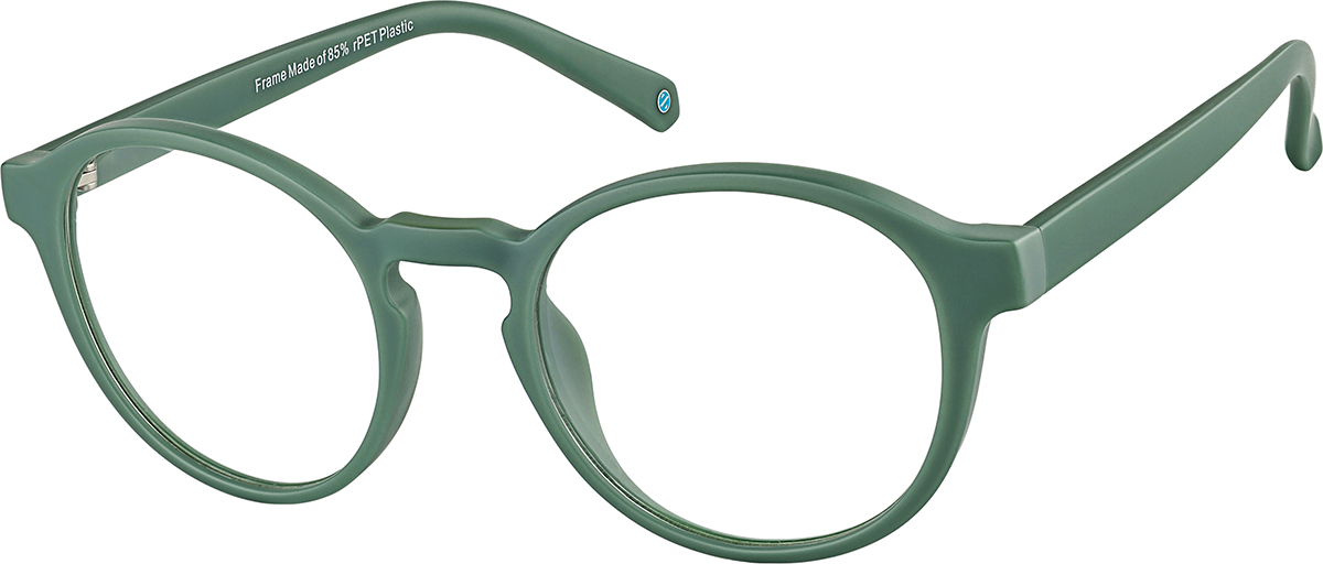 Green Round Glasses #1210124 | Zenni Optical