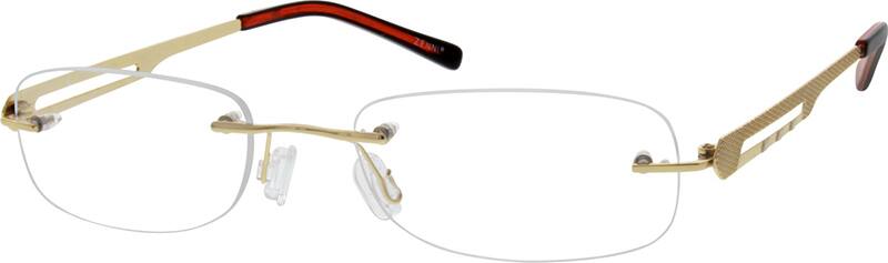 Gold Titanium Rimless Glasses #130214 | Zenni Optical