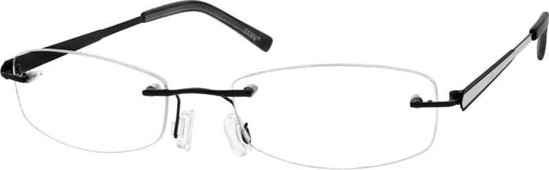 Black Titanium Rimless Glasses #130421 | Zenni Optical