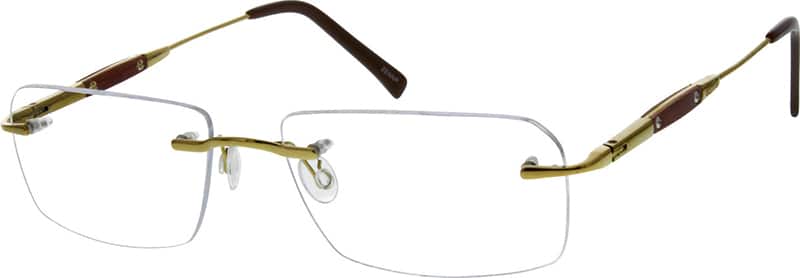 Gold Titanium Rimless Glasses #131114 | Zenni Optical