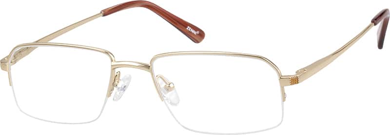 Gold Titanium Rectangle Glasses #131614 | Zenni Optical Canada