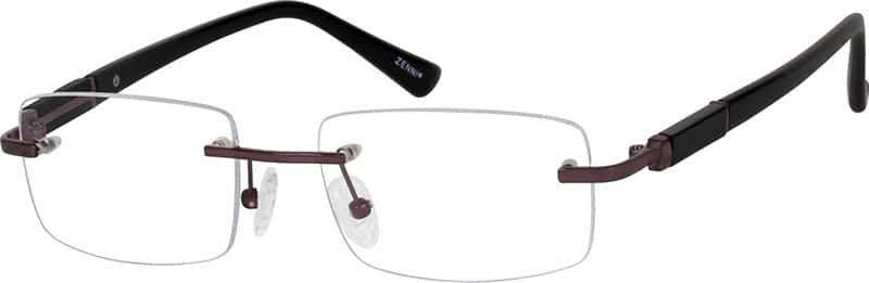 Brown Titanium Rimless Glasses #132815 | Zenni Optical