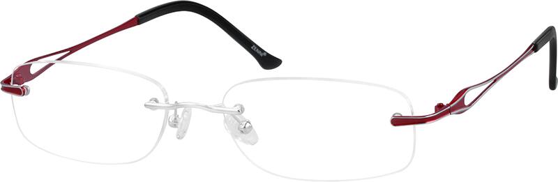 Red Titanium Rimless Glasses #133111 | Zenni Optical