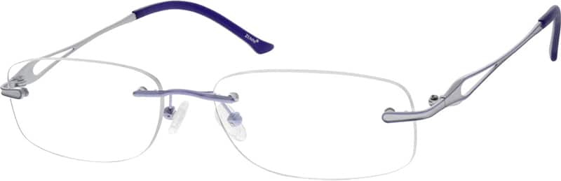 Silver Titanium Rimless Glasses #133117 | Zenni Optical