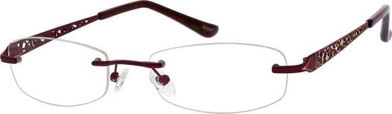 Red Titanium Rimless Glasses #134518 | Zenni Optical