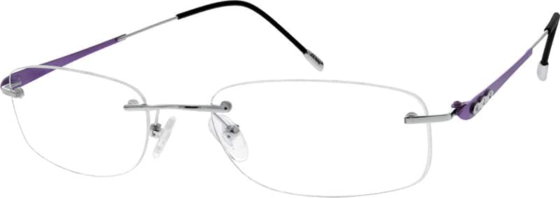 Silver Titanium Rimless Glasses #135111 | Zenni Optical
