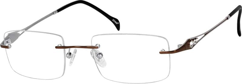 Brown Titanium Rimless Glasses #135215 | Zenni Optical