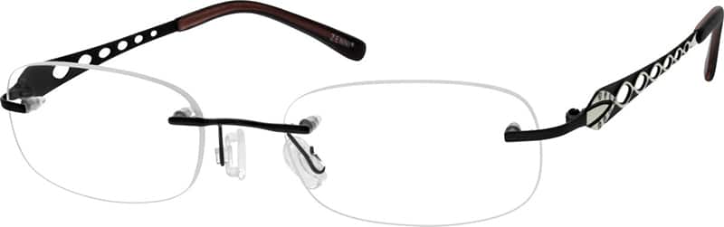 Black Titanium Rimless Glasses #135721 | Zenni Optical