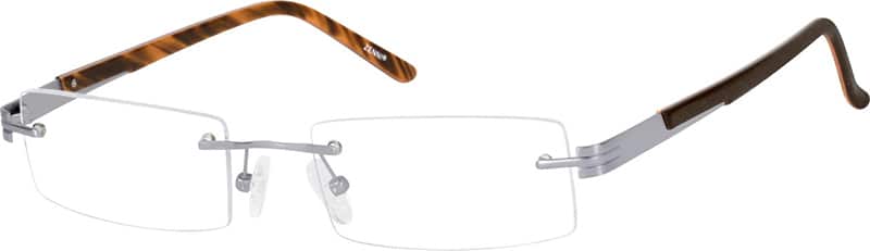 Silver Titanium Rimless Glasses #136011 | Zenni Optical