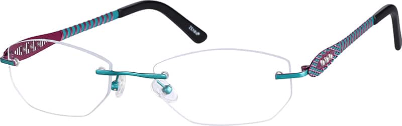 Green Titanium Rimless Glasses #136524 | Zenni Optical