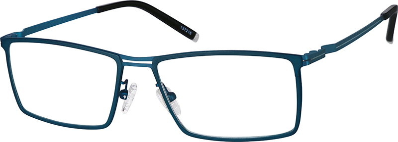 Teal Titanium Rectangle Glasses #137216 | Zenni Optical