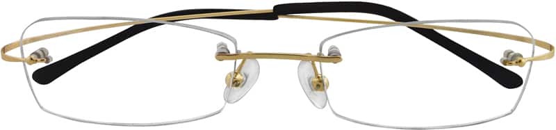 Gold Customizable Rimless Glasses #362014 | Zenni Optical