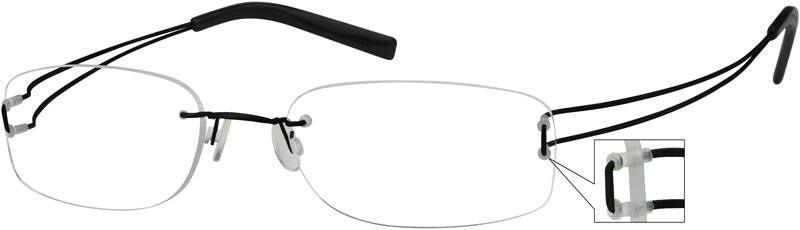 Black Titanium Rimless Glasses #370021 | Zenni Optical