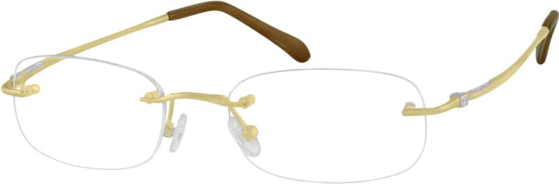 Gold Customizable Titanium Rimless Glasses #374314 | Zenni Optical