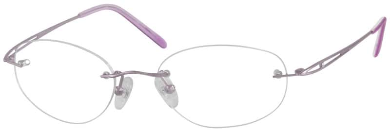 Purple Customizable Titanium Rimless Glasses #375117 | Zenni Optical