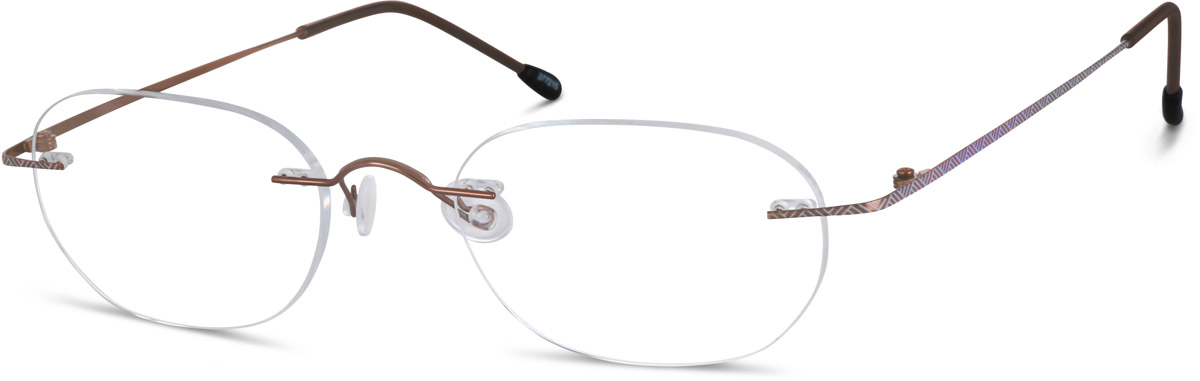 Brown Customizable Titanium Rimless Glasses #377215 | Zenni Optical Canada