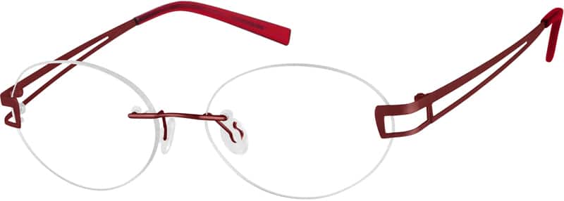 Red Titanium Rimless Glasses #377818 | Zenni Optical