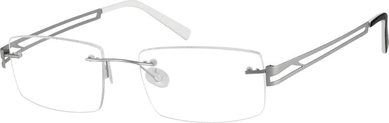 Silver Customizable Titanium Rimless Glasses #378011 | Zenni Optical