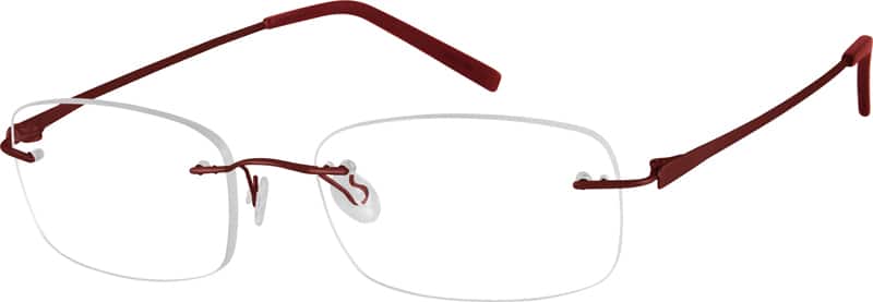 Red Customizable Titanium Rimless Glasses #378118 | Zenni Optical