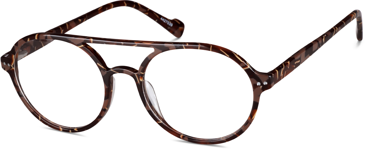 Brown Pattern Round Glasses #4427539 | Zenni Optical