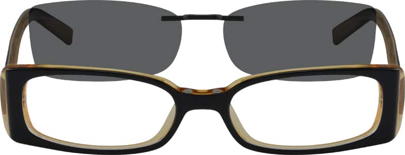 Black Acetate Full-Rim Frame with Polarized Magnetic Snap-on Sunlens ...