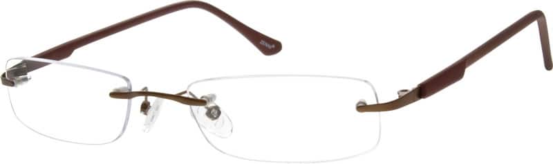 Brown Titanium Rimless Glasses #525915 | Zenni Optical