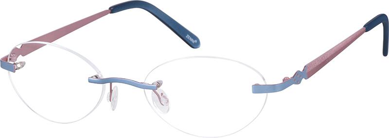 Blue Titanium Rimless Glasses #527216 | Zenni Optical