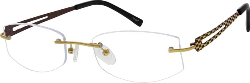 Gold Titanium Rimless Glasses #528214 | Zenni Optical