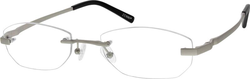 Silver Titanium Rimless Glasses #528811 | Zenni Optical