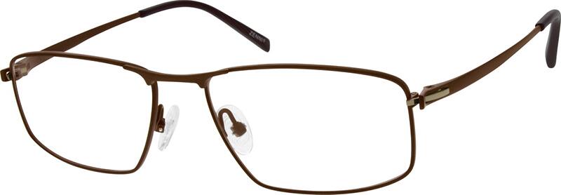 Brown Titanium Rectangle Glasses #529015 | Zenni Optical