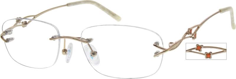 Gold Rimless Glasses #557014 | Zenni Optical
