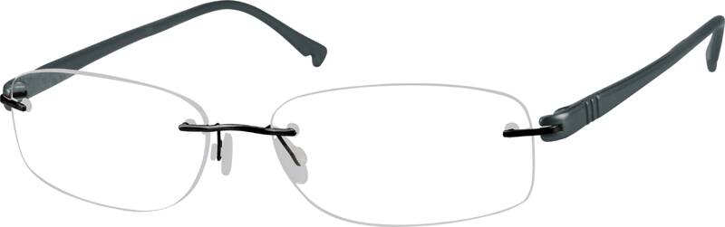 Black Titanium Rimless Glasses #570521 | Zenni Optical