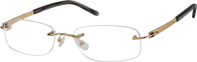 Gold Titanium Rimless Glasses #572014 | Zenni Optical