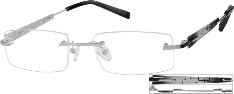 Silver Titanium Rimless Glasses #573011 | Zenni Optical