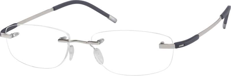Silver Titanium Rimless Glasses #573511 | Zenni Optical