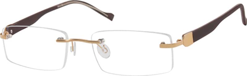 Gold Titanium Rimless Glasses #573714 | Zenni Optical