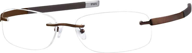 Brown Titanium Rimless Glasses #573815 | Zenni Optical
