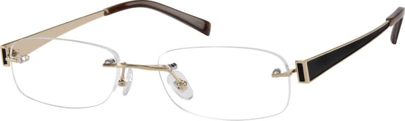Gold Titanium Rimless Glasses #574014 | Zenni Optical