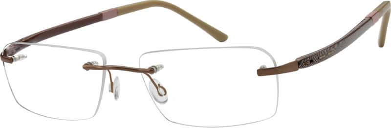Brown Titanium Rimless Glasses #576315 | Zenni Optical
