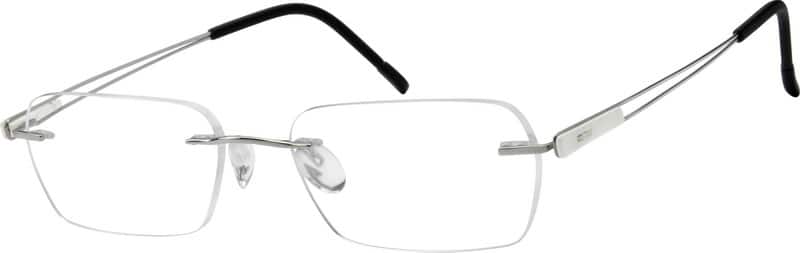 Silver Titanium Rimless Glasses #576611 | Zenni Optical