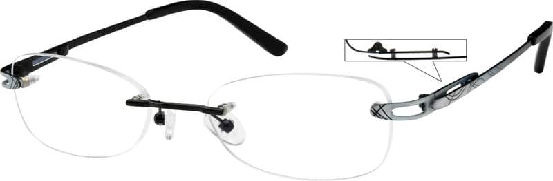 Blue Titanium Rimless Glasses #577226 | Zenni Optical