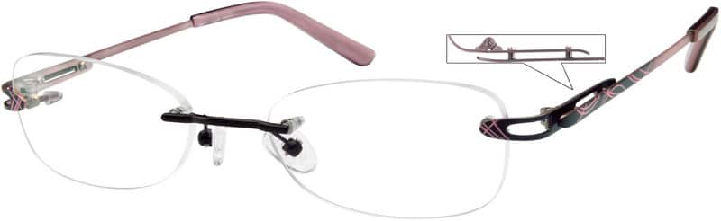 Red Titanium Rimless Glasses #577238 | Zenni Optical